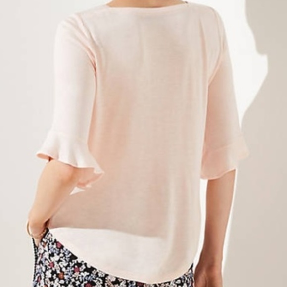 LOFT | Tops | Loft Square Neck Flutter Cuff Tee | Poshmark
